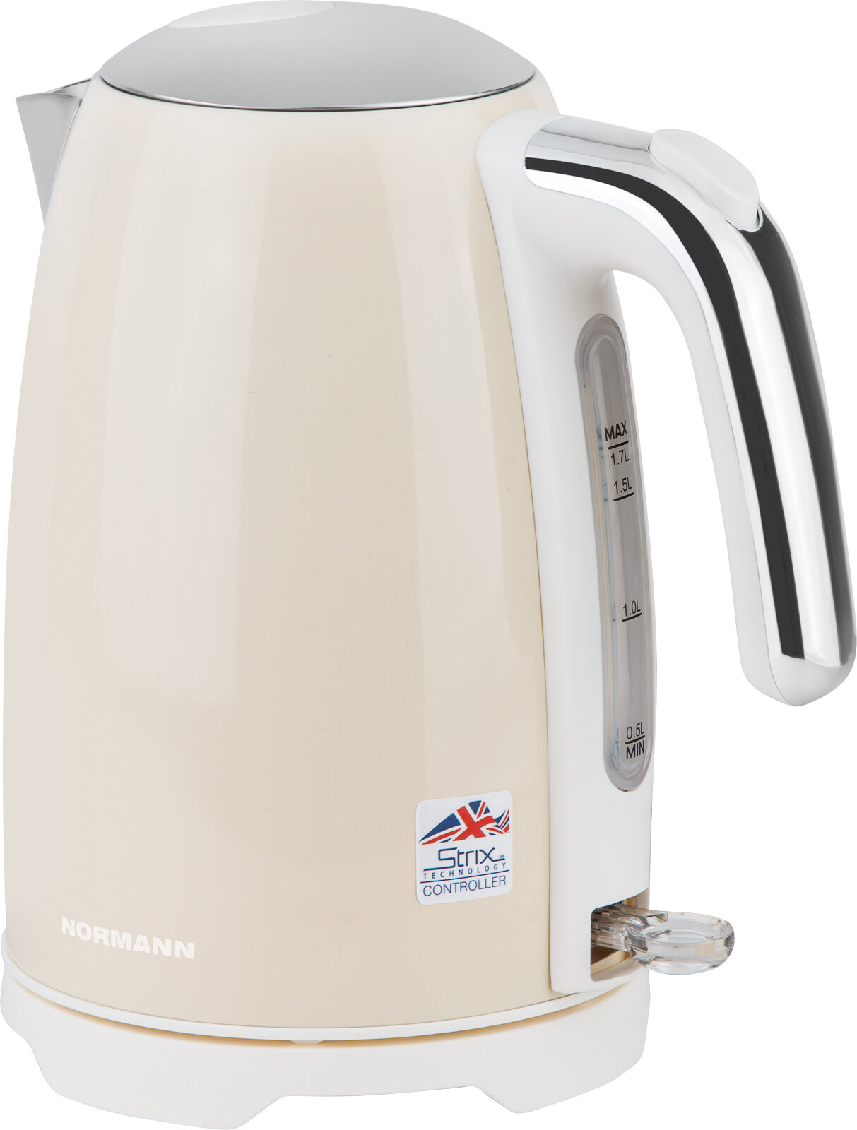 Чайник электрический NORMANN AKL-145, 1,7 л, из нержавеющей стали, контактная группа Strix, бежевый (N16039-6)