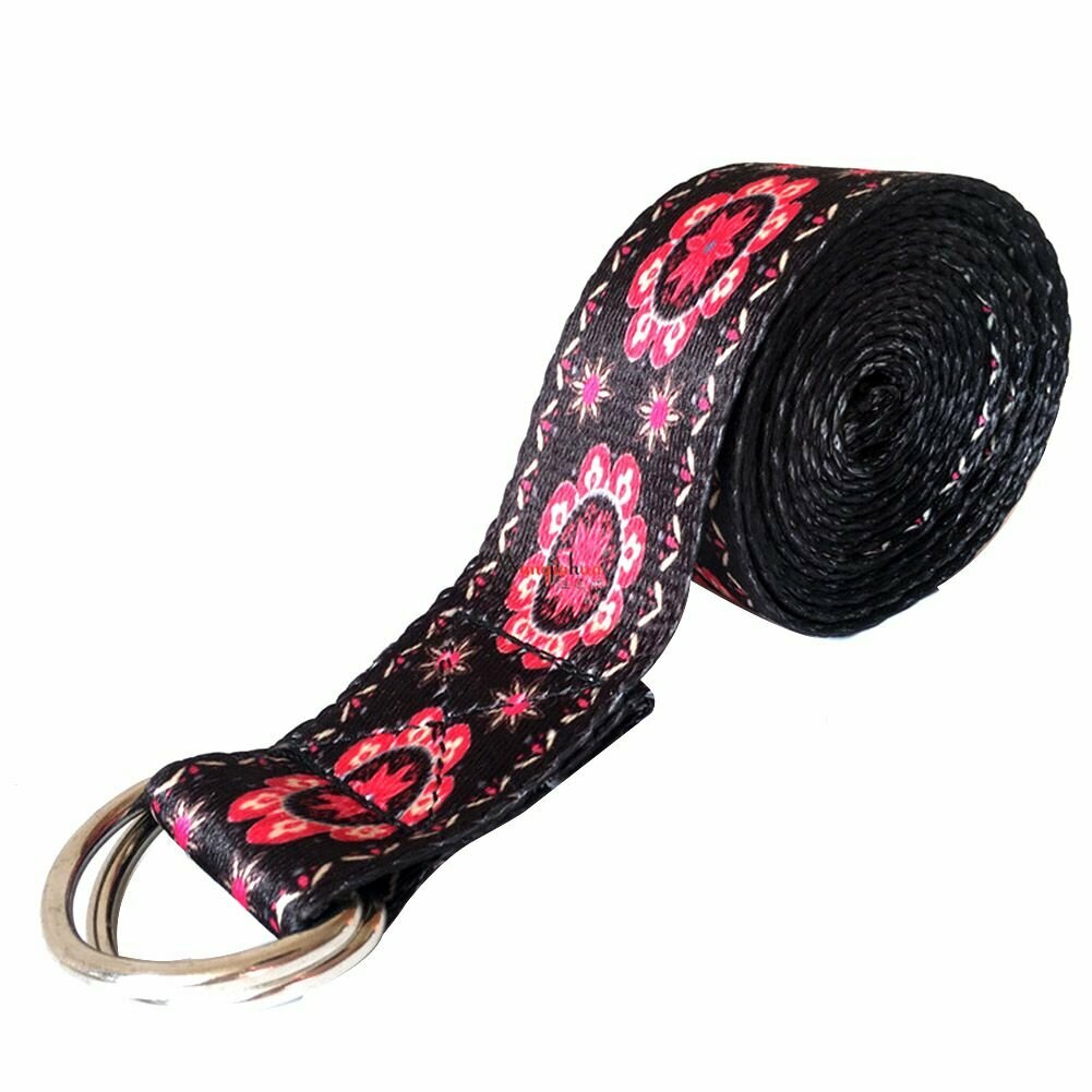 Полиэстер-хлопковая фитнес-лента для йоги, черная