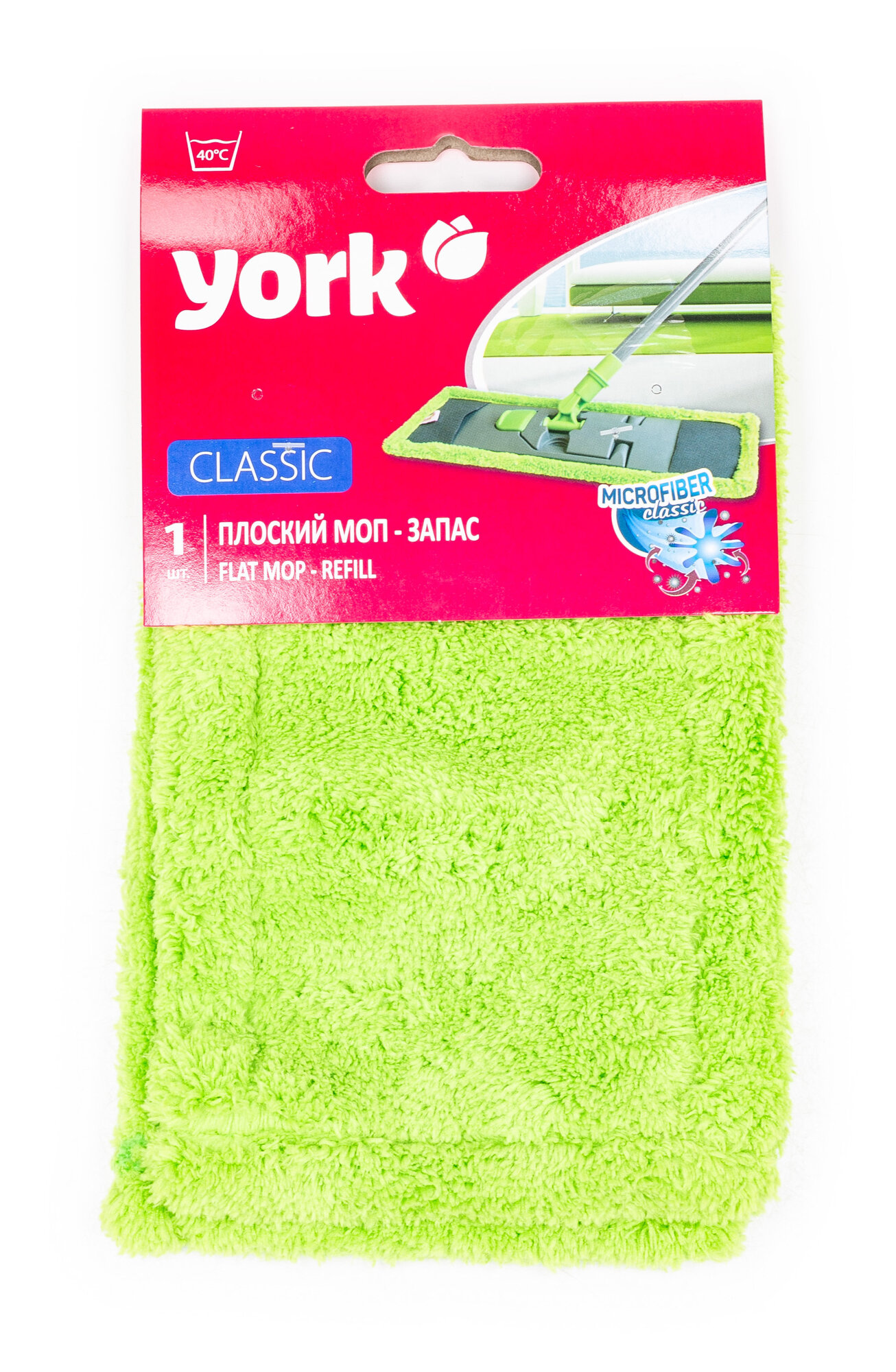 Насадка на швабру York / Йорк Классик микрофибра, серый 38.8 х 9см / товары для уборки