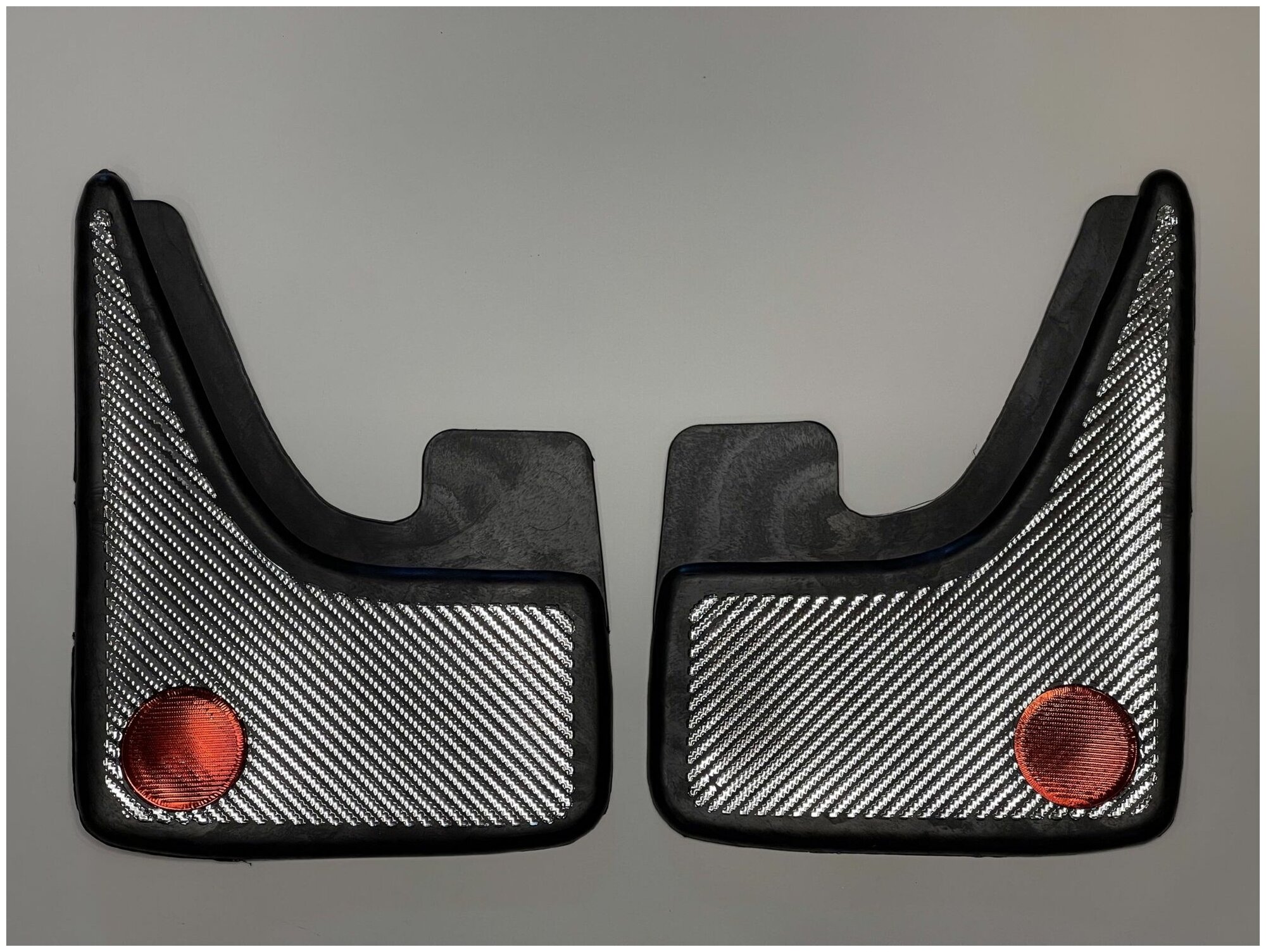 Брызговики универсальные 3D металлик (катафот), комплект из 2 шт