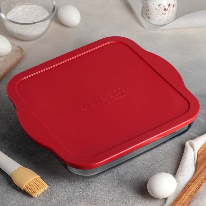 Лоток квадратный Borcam, 3 л, c крышкой