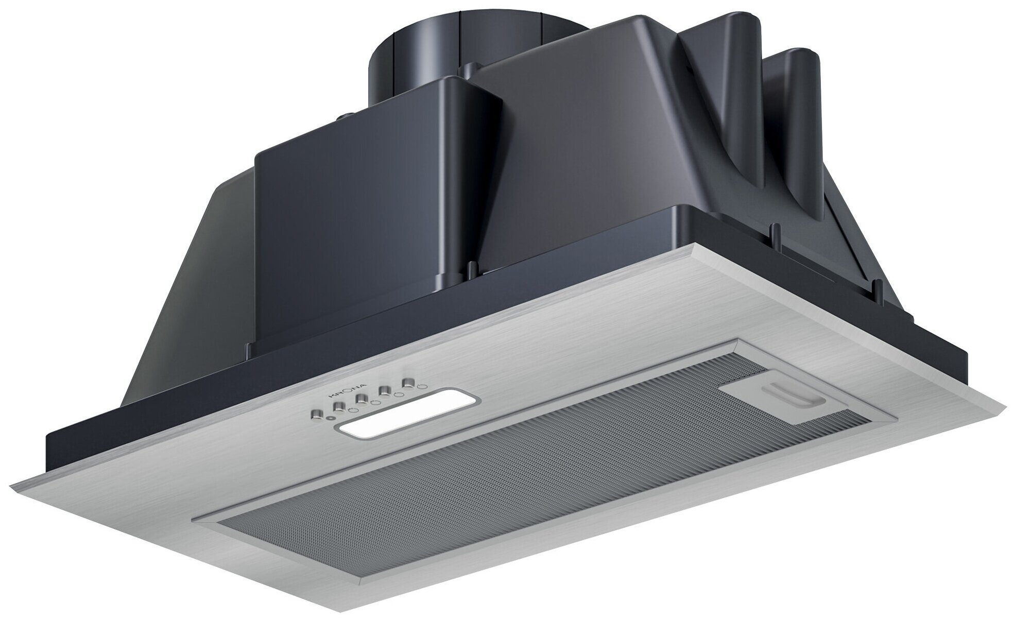 Вытяжка Krona Ameli light 600 inox PB, встраиваемая, антивозвратный клапан, 550 м³/ч, 3 скорости