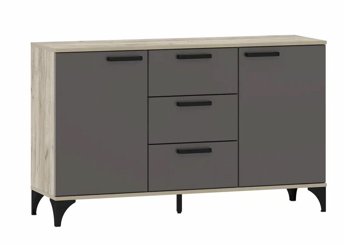 Тумба Сильва "Марсель" НМ 013.79 Софт Графит (ПВХ), Дуб Крафт Серый