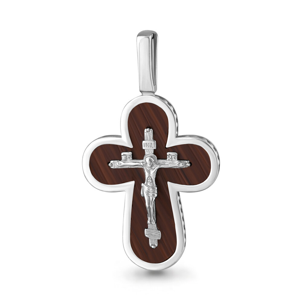 Крестик, серебро, 925 проба, родирование