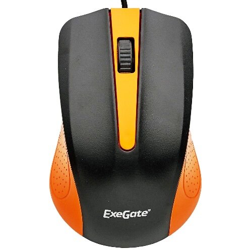 Мышь Exegate SH-9030BO, 3кн, 1200dpi - 1.35 метра черно-оранжевая
