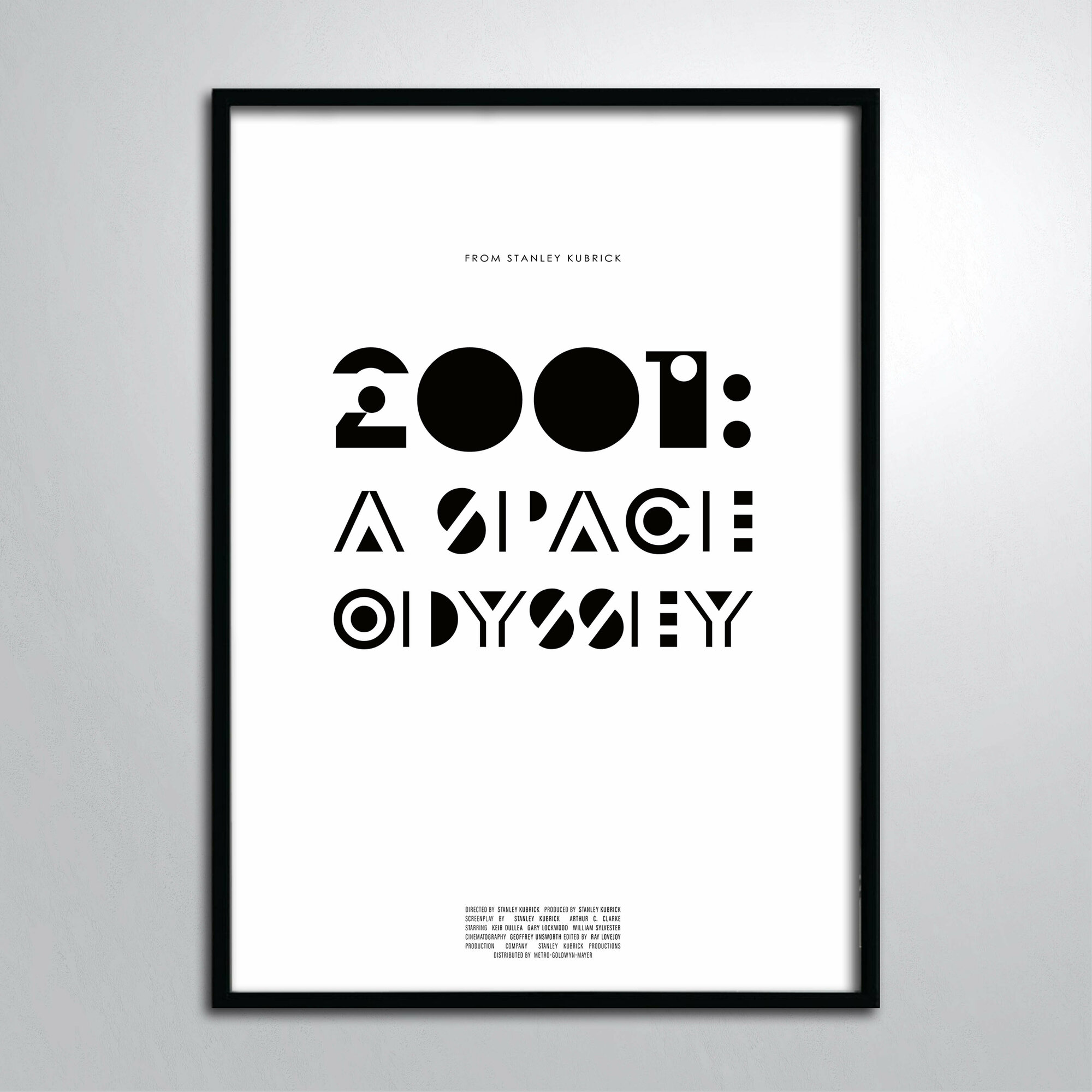 Постер без рамы/Стэнли Кубрик 2001 год Космическая одиссея Минимализм Шрифт 2001: A Space Odyssey