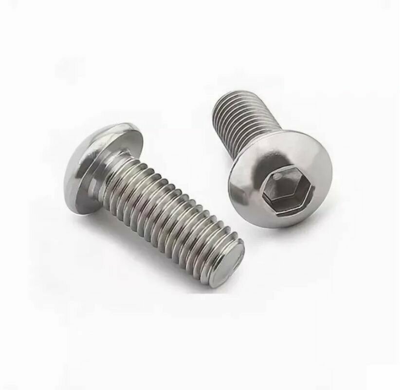 Винт М8х20 ISO7380 высокопрочный 10,9 оцинкованный с полукруглой головой и внутренним шестигранником Sorrex OY (25 штук)