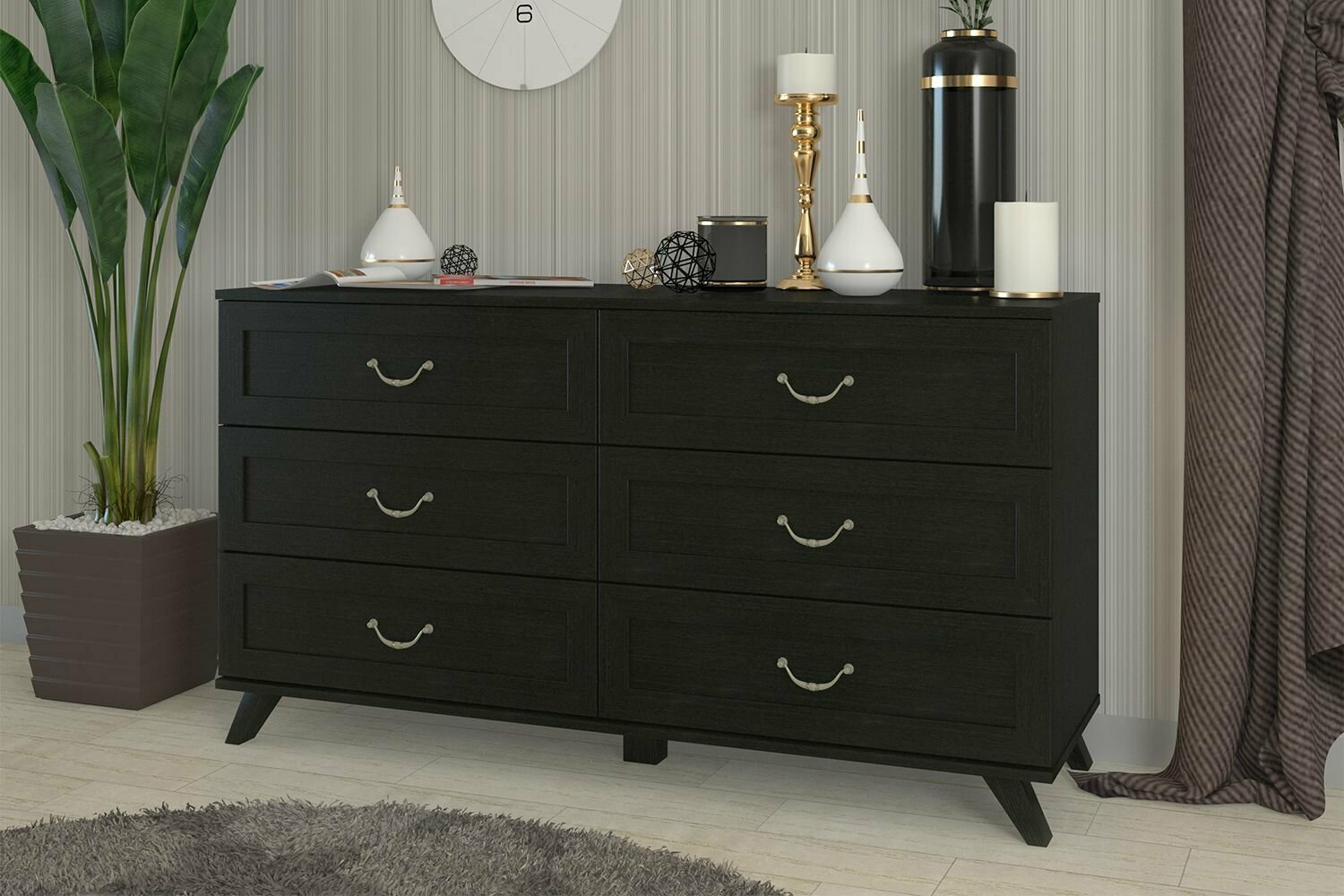 Комод Ренди 7М 140х40х80 венге цаво, рамка квадро МДФ, ножка №1