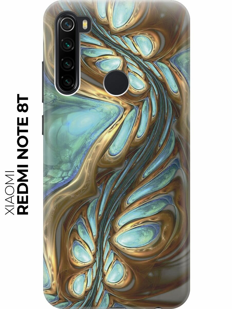 Силиконовый чехол Голубо-золотая абстракция на Xiaomi Redmi Note 8T / Сяоми Редми Ноут 8Т