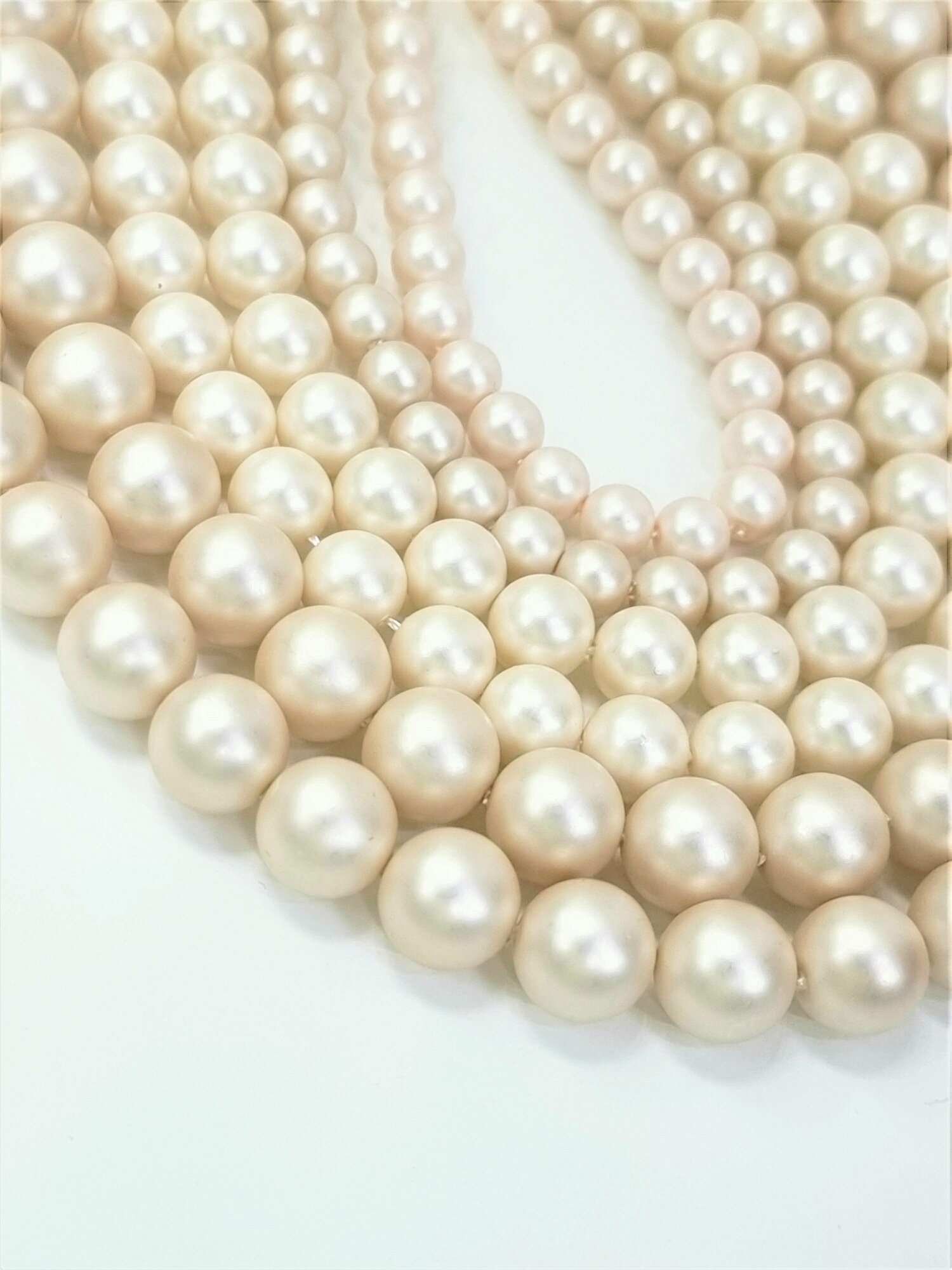 Жемчуг керамический 6,8,10мм.37шт. Светло-Бежевый сатин.