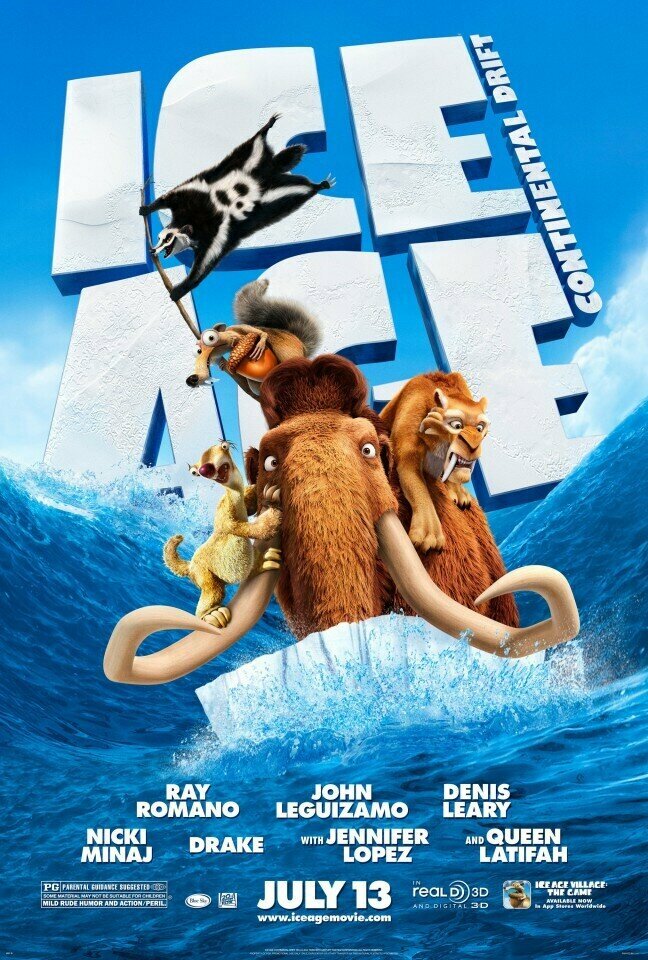 Плакат, постер Ice age/Ледниковый Период на холсте, размер 30х42см