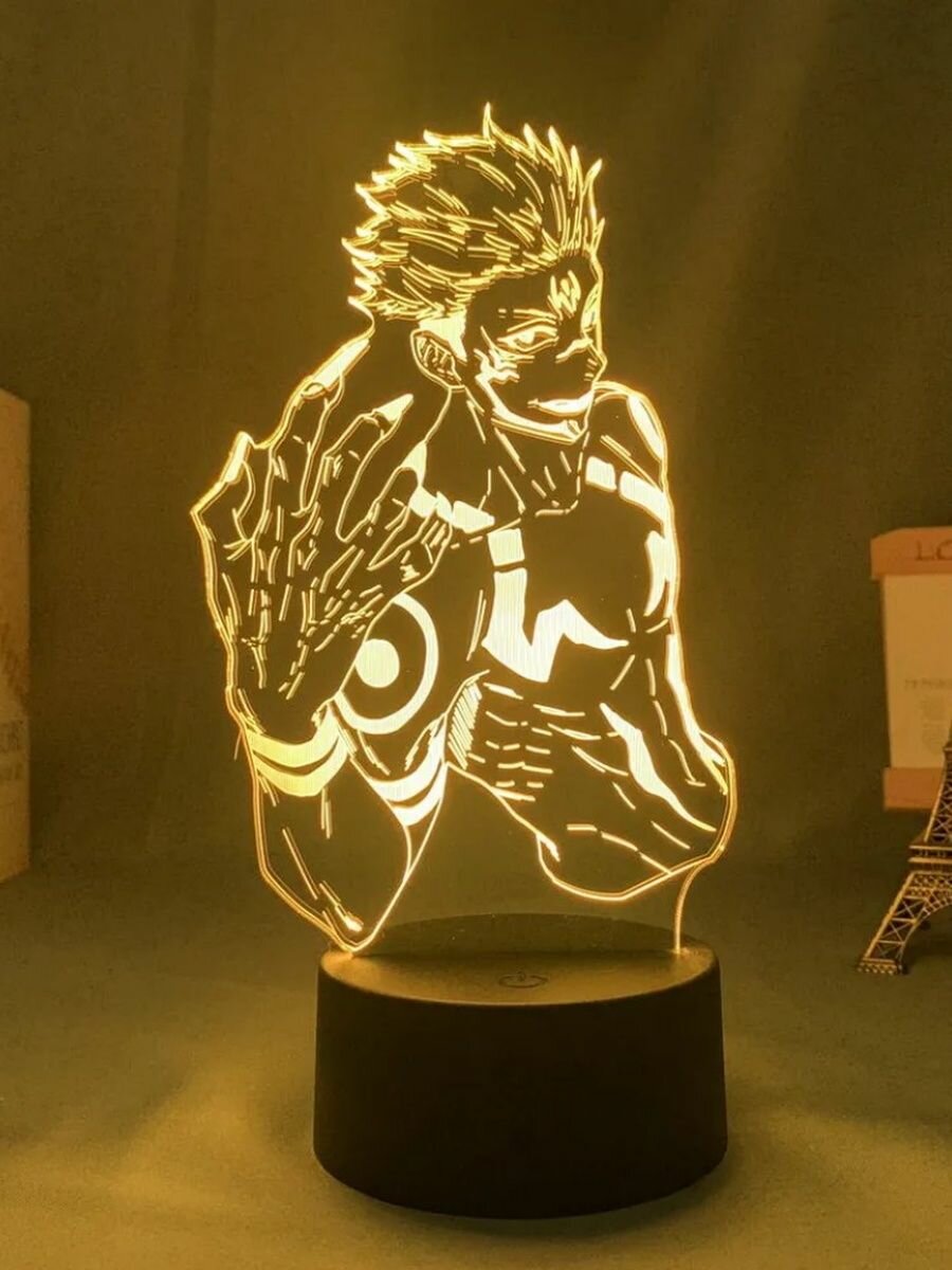 Ночник Аниме Магическая Битва - Anime Jujutsu kaisen. Подарок фанату аниме и манги — декор в комнату с любимыми персонажами, в стиле отаку и японской анимации.