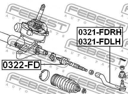 Тяга рулев. HONDA CIVIC FD 06-, 0322FD FEBEST 0322-FD