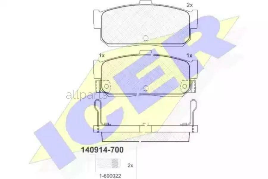 ICER 140914-700 Колодки тормозные дисковые