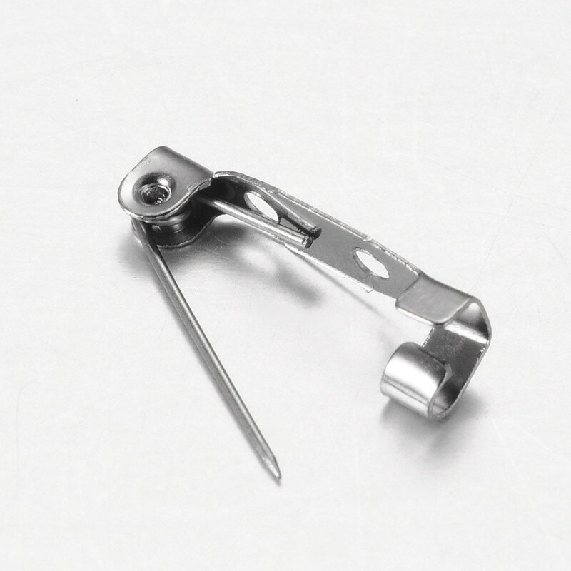 Основа для броши, 19-20х5мм, базовый материал - железо, вороненая сталь, 10 грамм