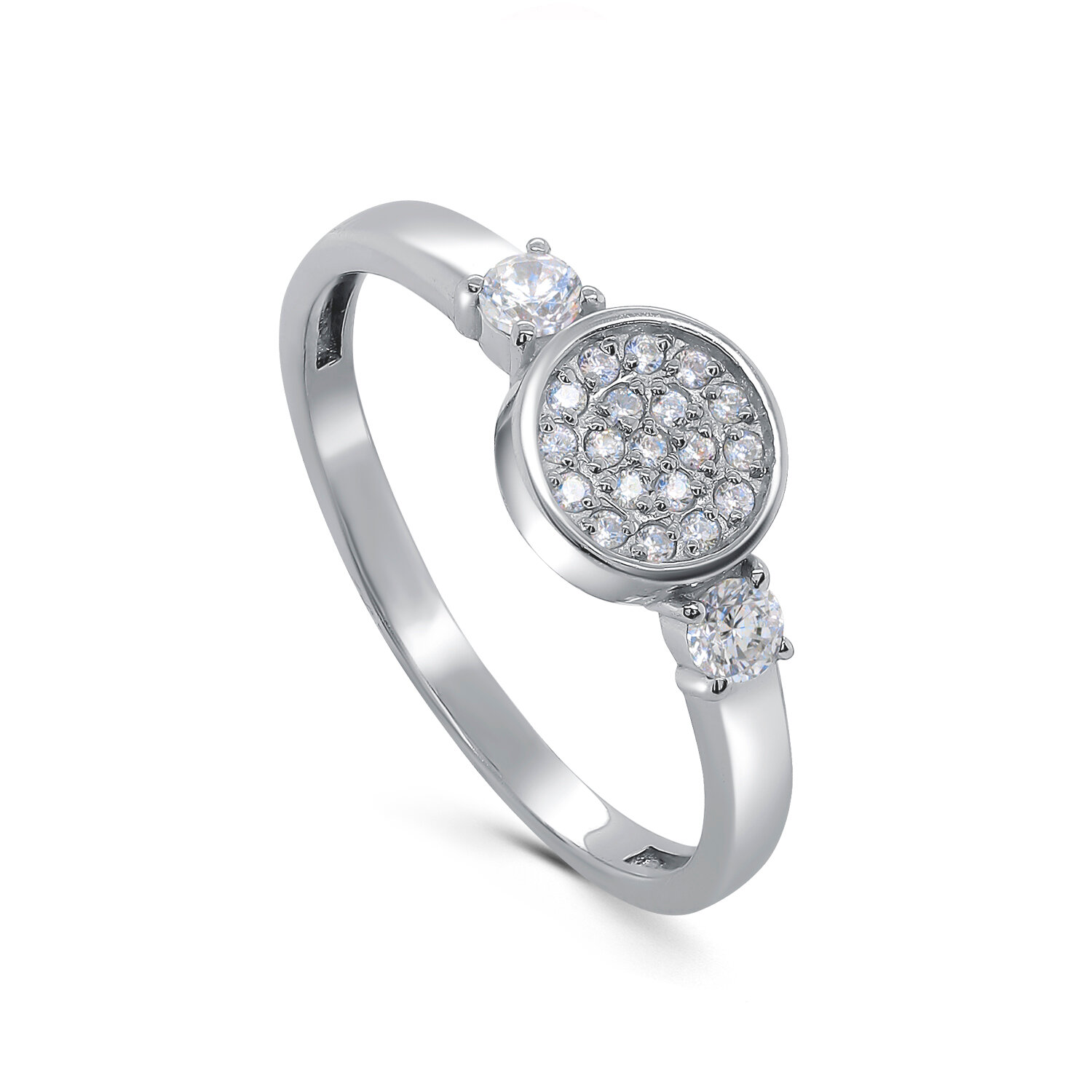 Кольцо, серебро, 925 проба, фианит