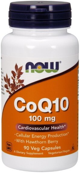 NOW Foods CoQ10 100 mg, НАУ фудс Коэнзим Q10 100 мг 90 капсул — фото 1