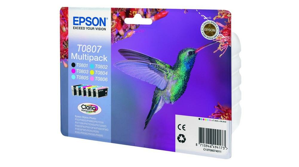 Комплект картриджей Epson T0807 оригинал Тех. Упаковка