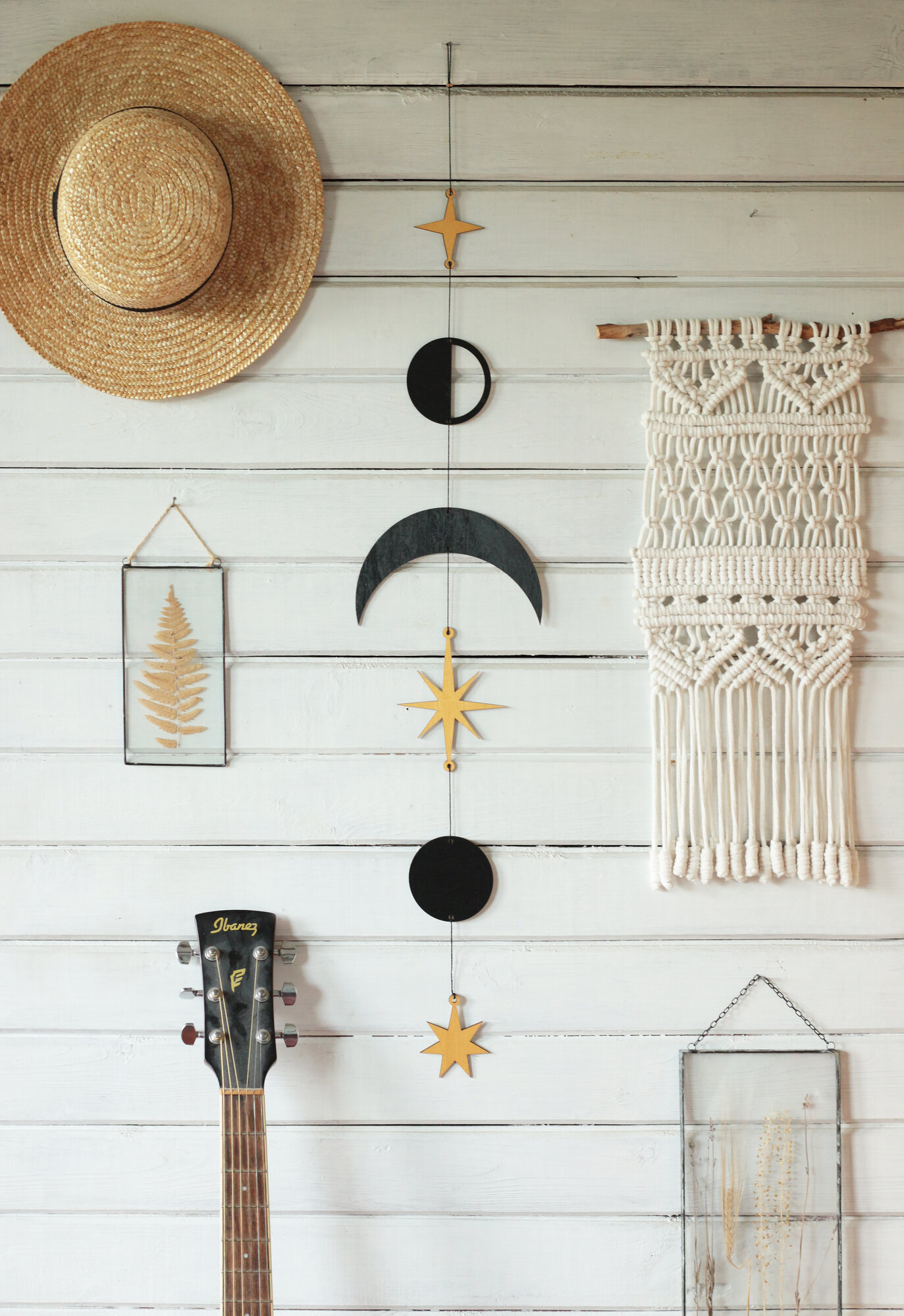 Бохо украшение для дома на стену "Фазы луны и звезды'