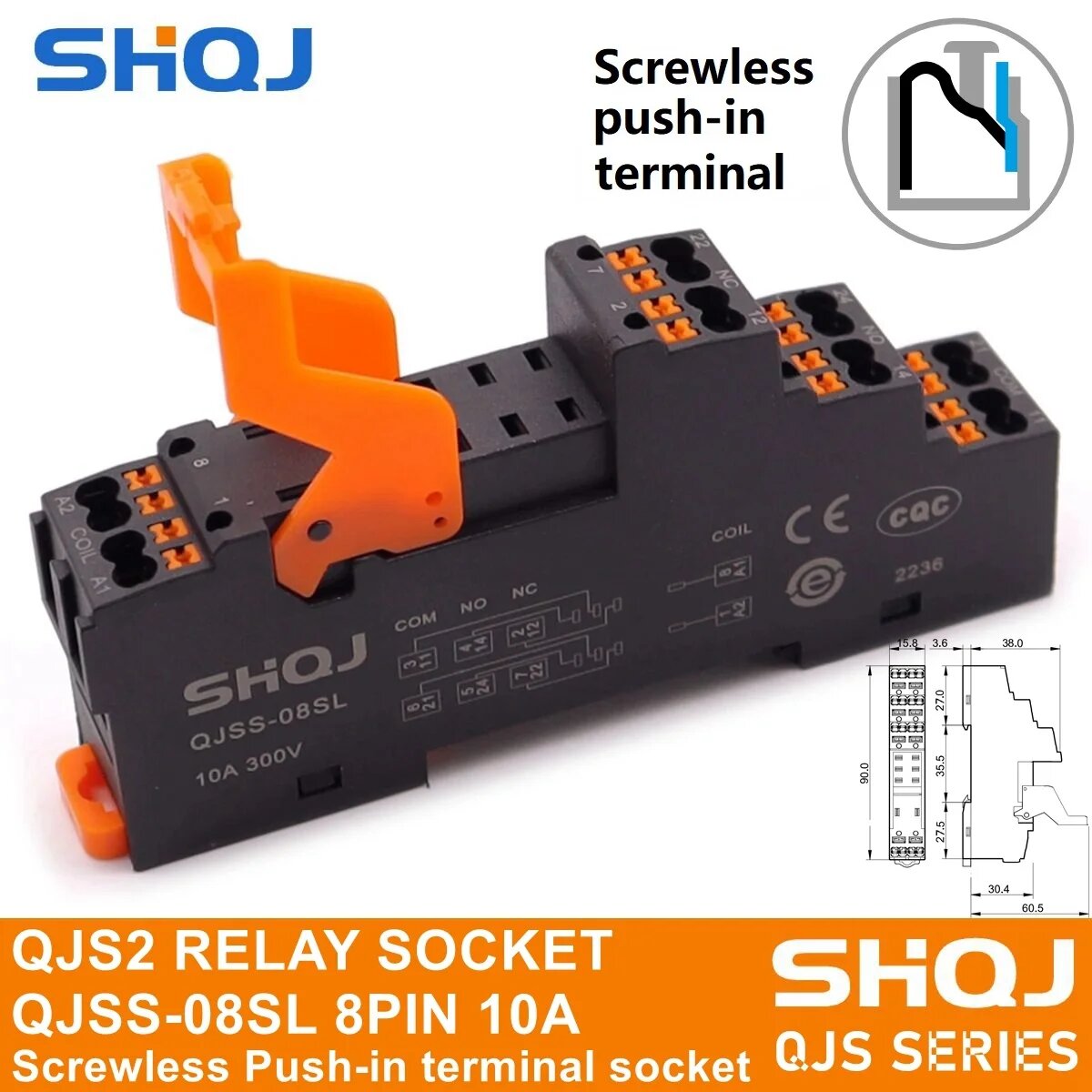 Реле мощности SHQJ QJS1/QJS2 10 шт SOCKET QJSS-08SL 8P