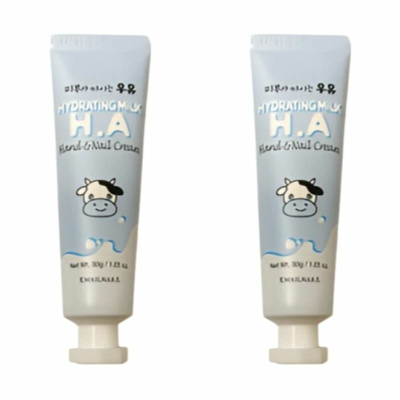 WELCOS Крем для рук и ногтей Kwailnara Hydrating Milk H.A Hand & Nail Cream, 30 мл, 2 шт