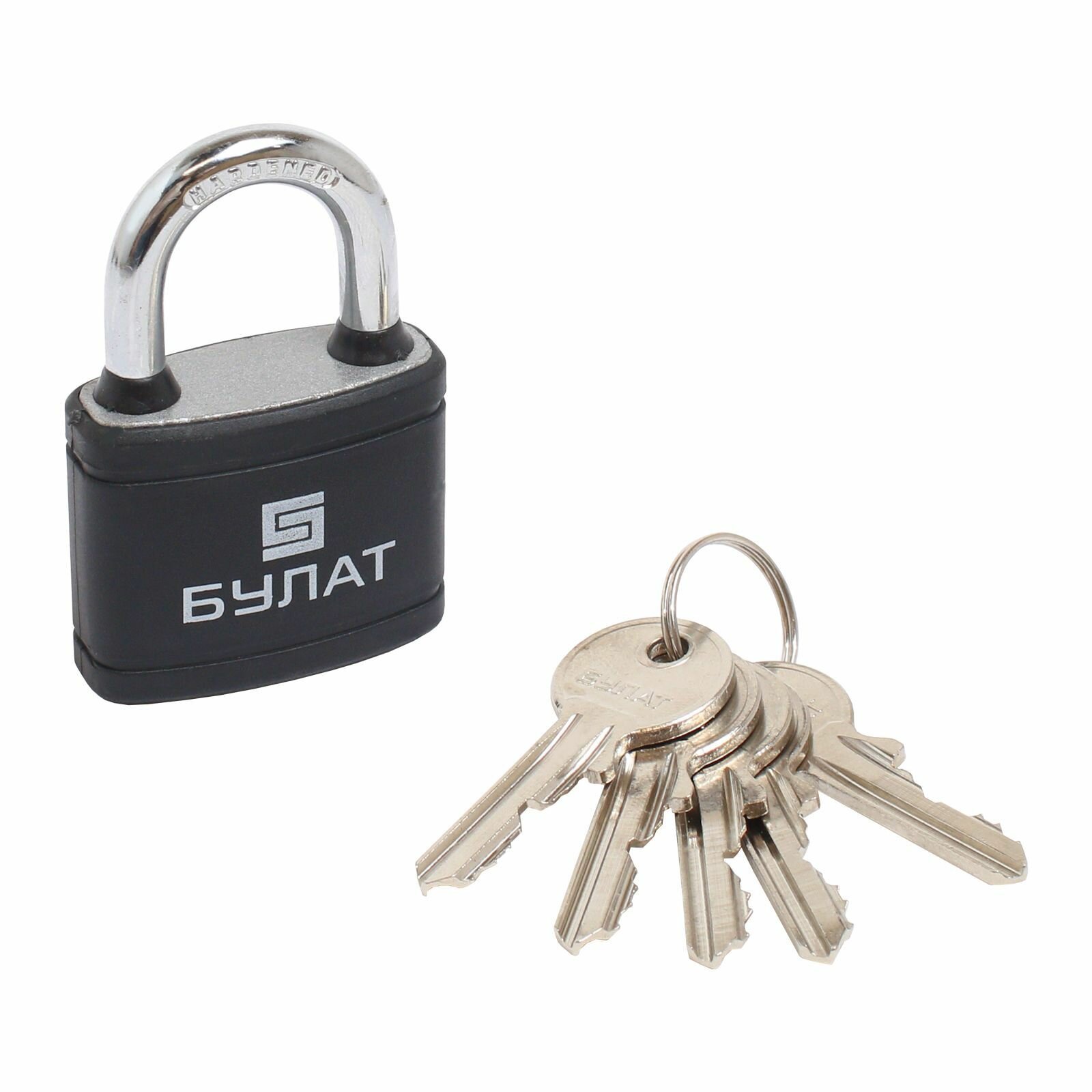 Замок навесной Булат ВС 364 ПЛ чёрный 5 ключей с влагозащитой