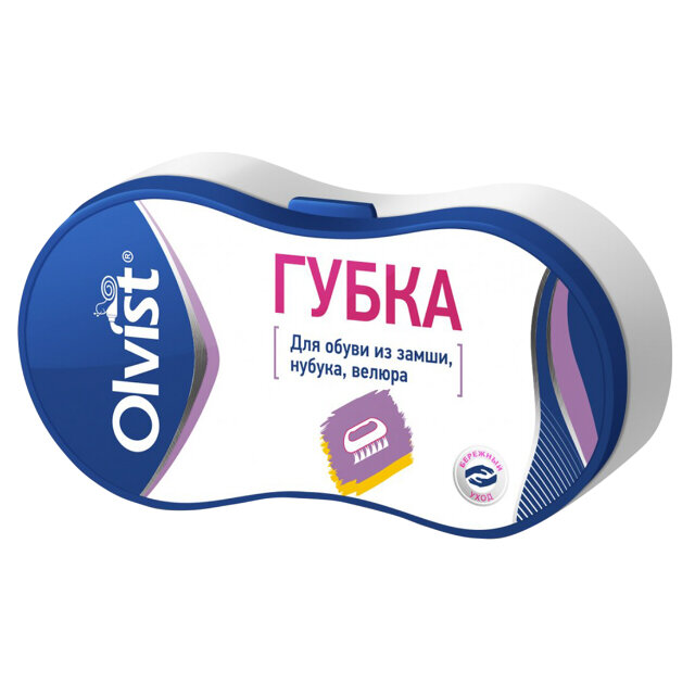 Губка для обуви Olvist, для замши/нубука/велюра, бесцветная, 12х6 см