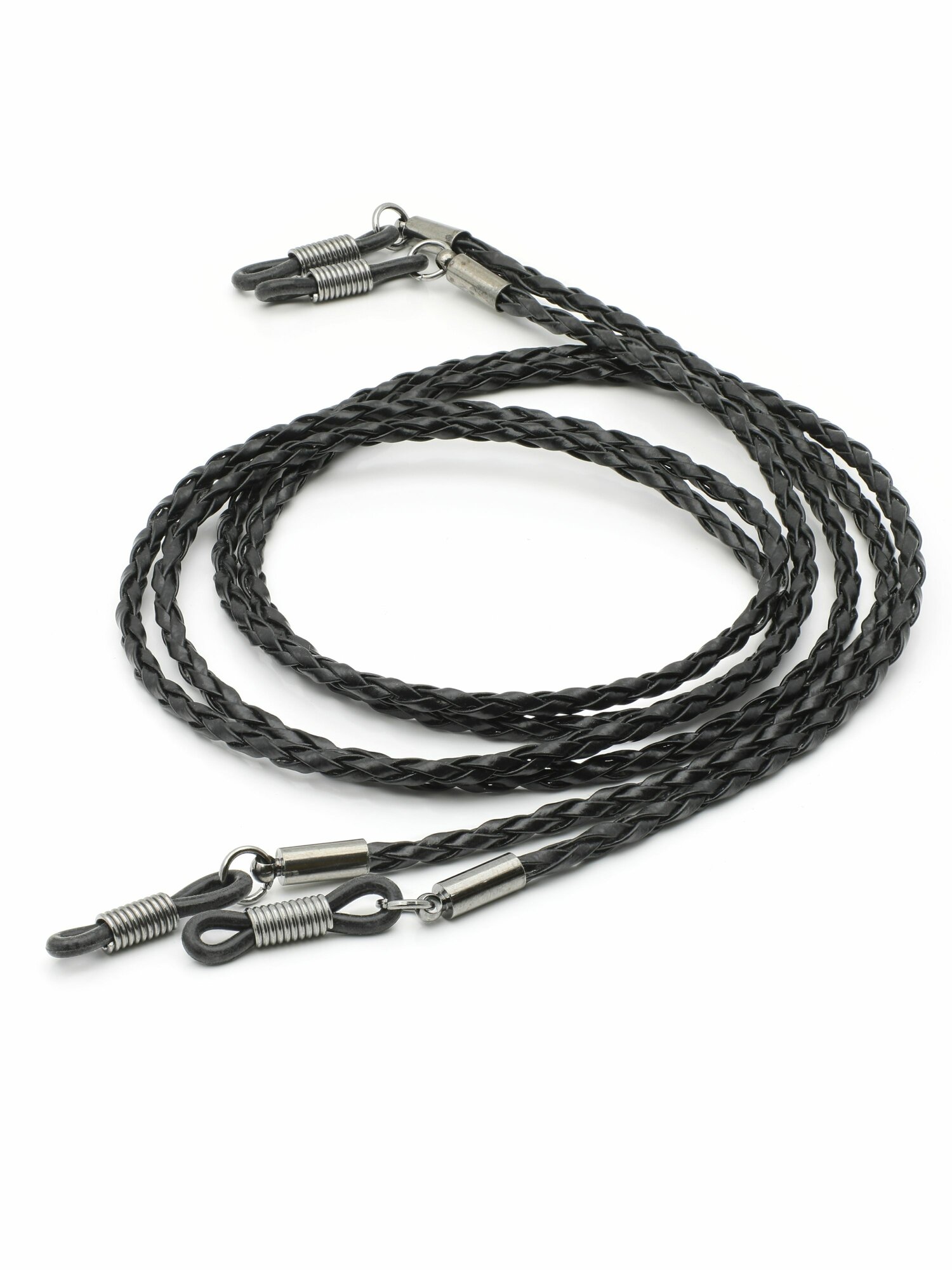 Держатель для очков шнурок искусственная кожа 2шт. черный фиксатор