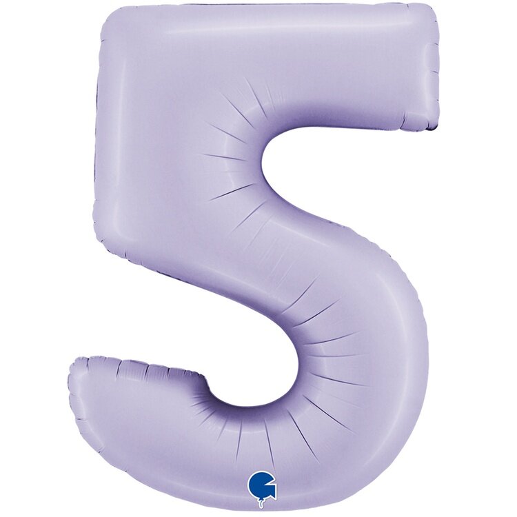 Фольгированный шар Цифра "5" Сатин Lilac, 40" (100 см)