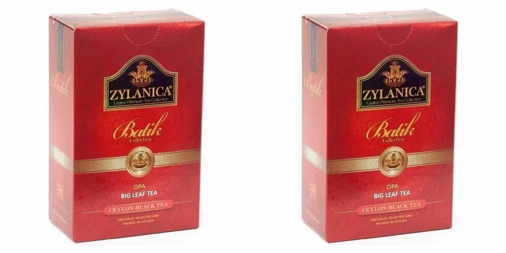 Zylanica Чай листовой "Batik Design", OPА, черный, 100 гр, 2 шт