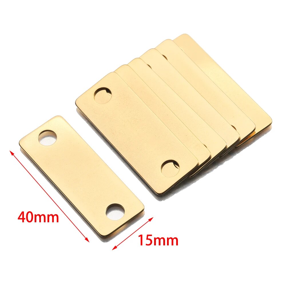 Платны для штамповки из нержавеющей стали Бежевый, Gold 15x40mm