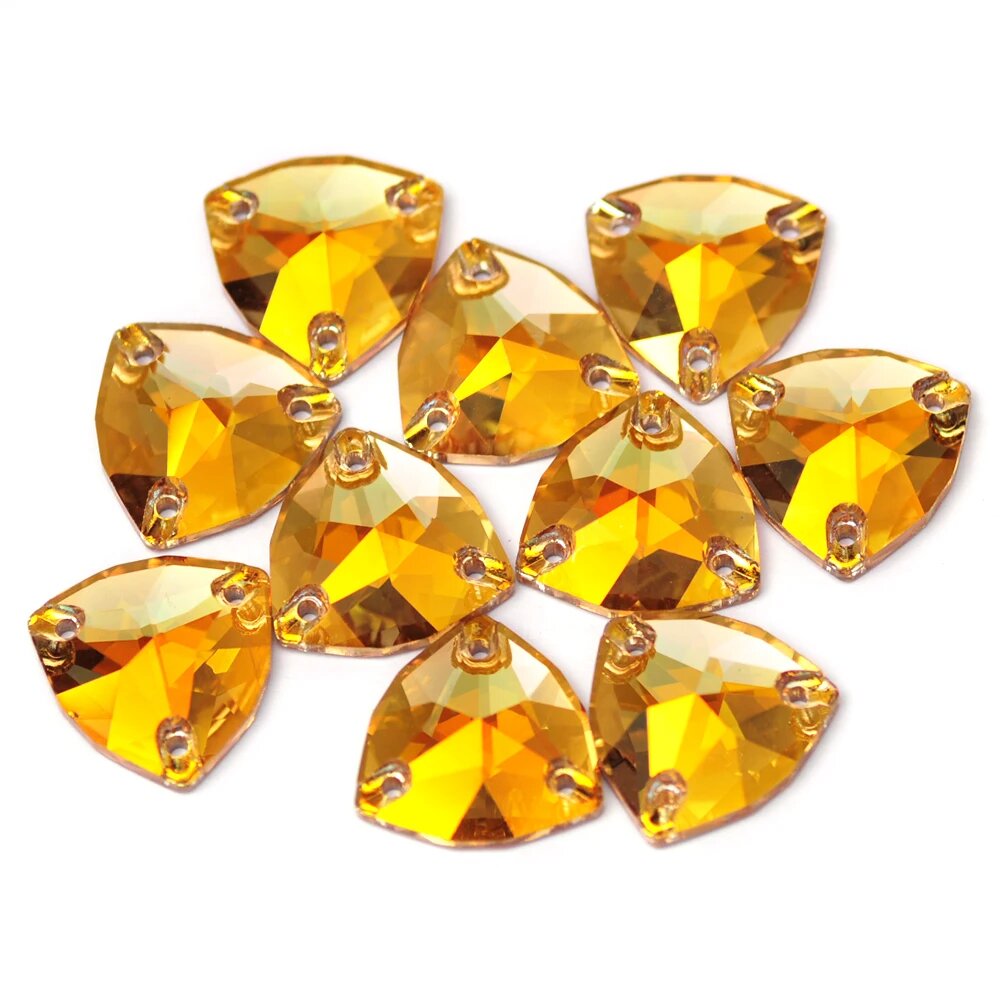 Стразы треугольные 22mm Sunshine Gold, 8шт