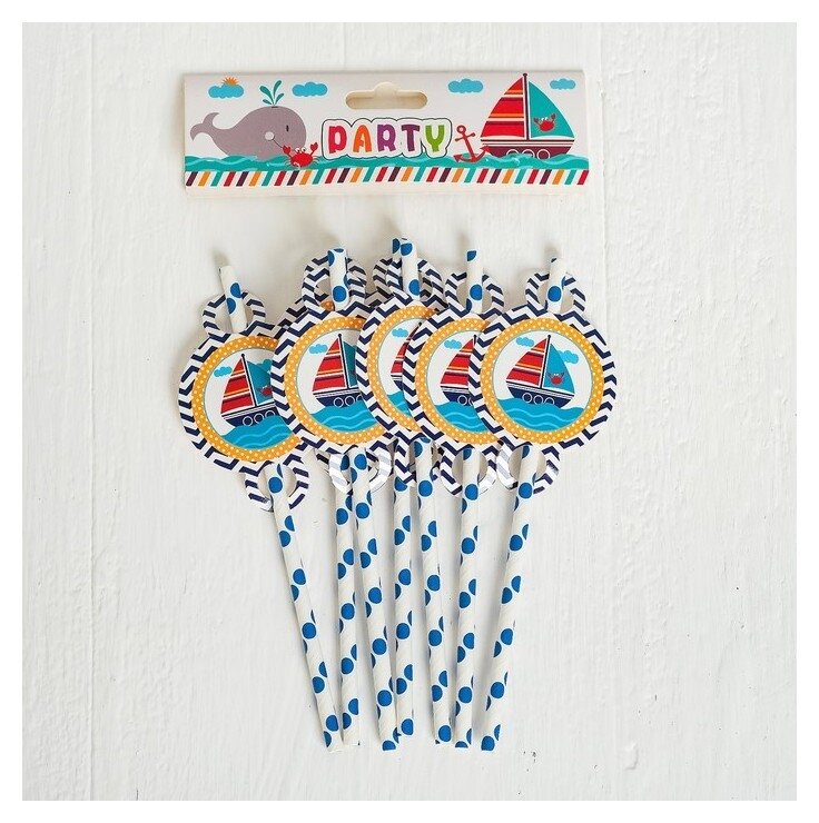 NNB Трубочки для коктейля «Корабль», набор 10 шт.