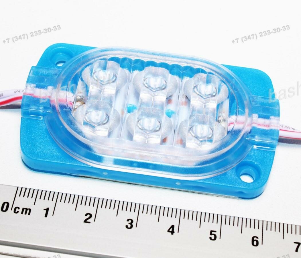 LED modul PCB-12-CRMD-2835-6SMD-B 240Lm, 1.2W, IP65, Lens-160° Blue, Модуль светодиодный синий