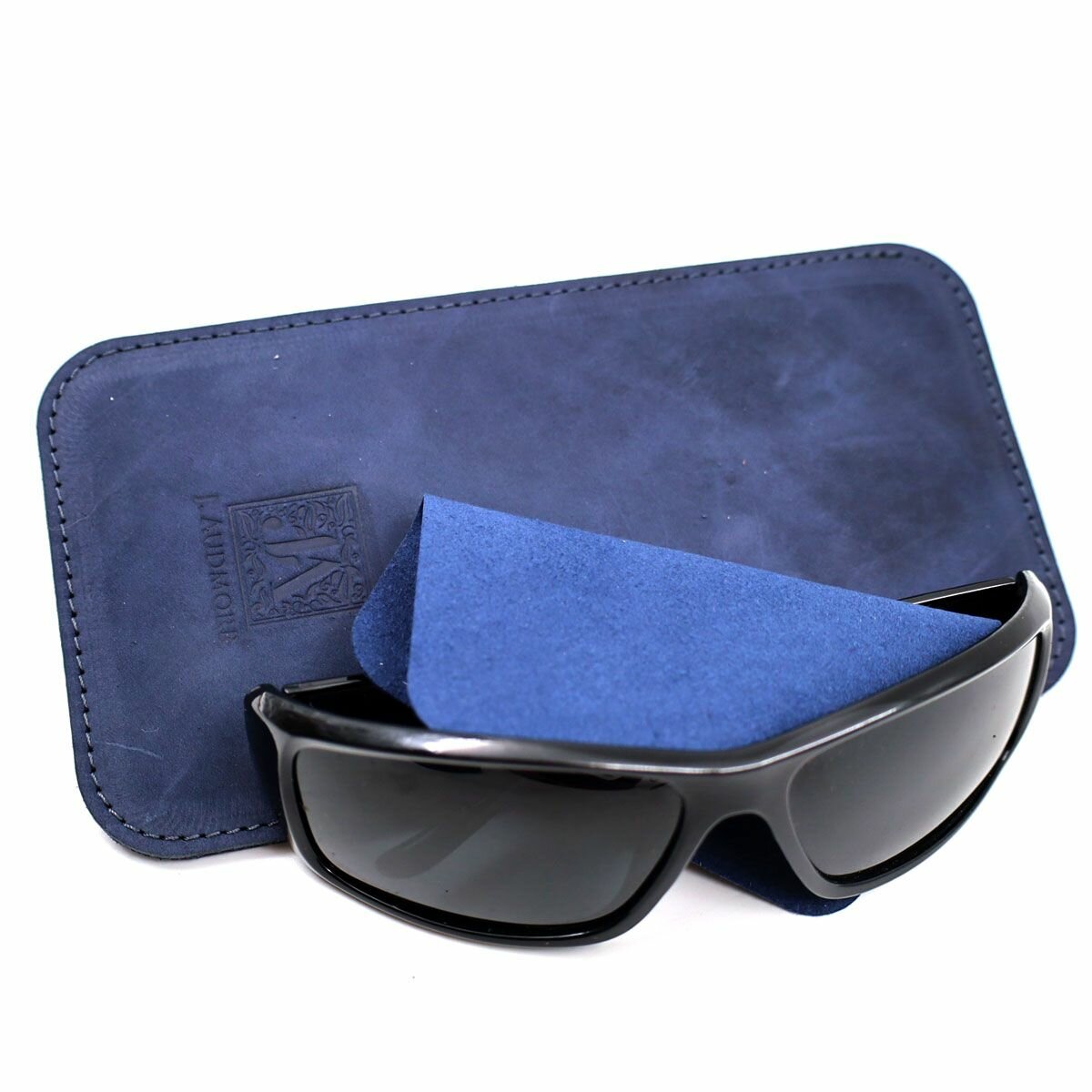 Маленький кожаный компактный чехол для очков - размер 195 х 95 мм. Soho M Saphire, J. Audmorr, натуральная кожа, мужской, женский