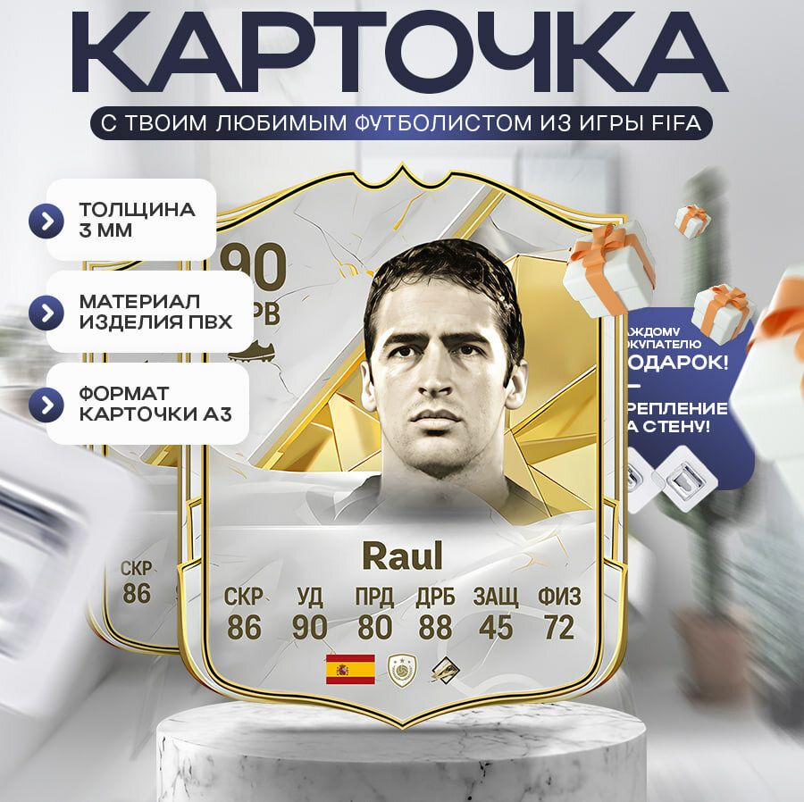 Карточка фифа с футболистом Raul 90 A3
