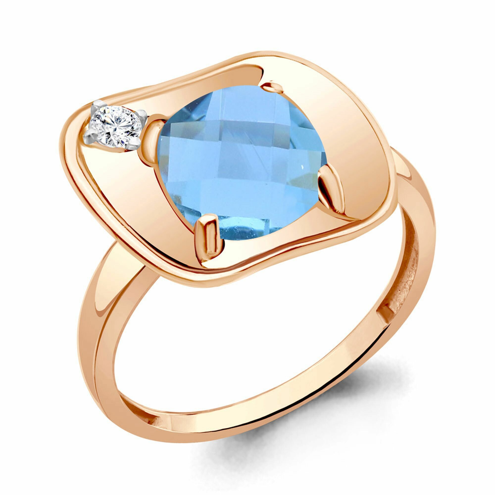 Кольцо, серебро, 925 проба, золочение, фианит, турмалин