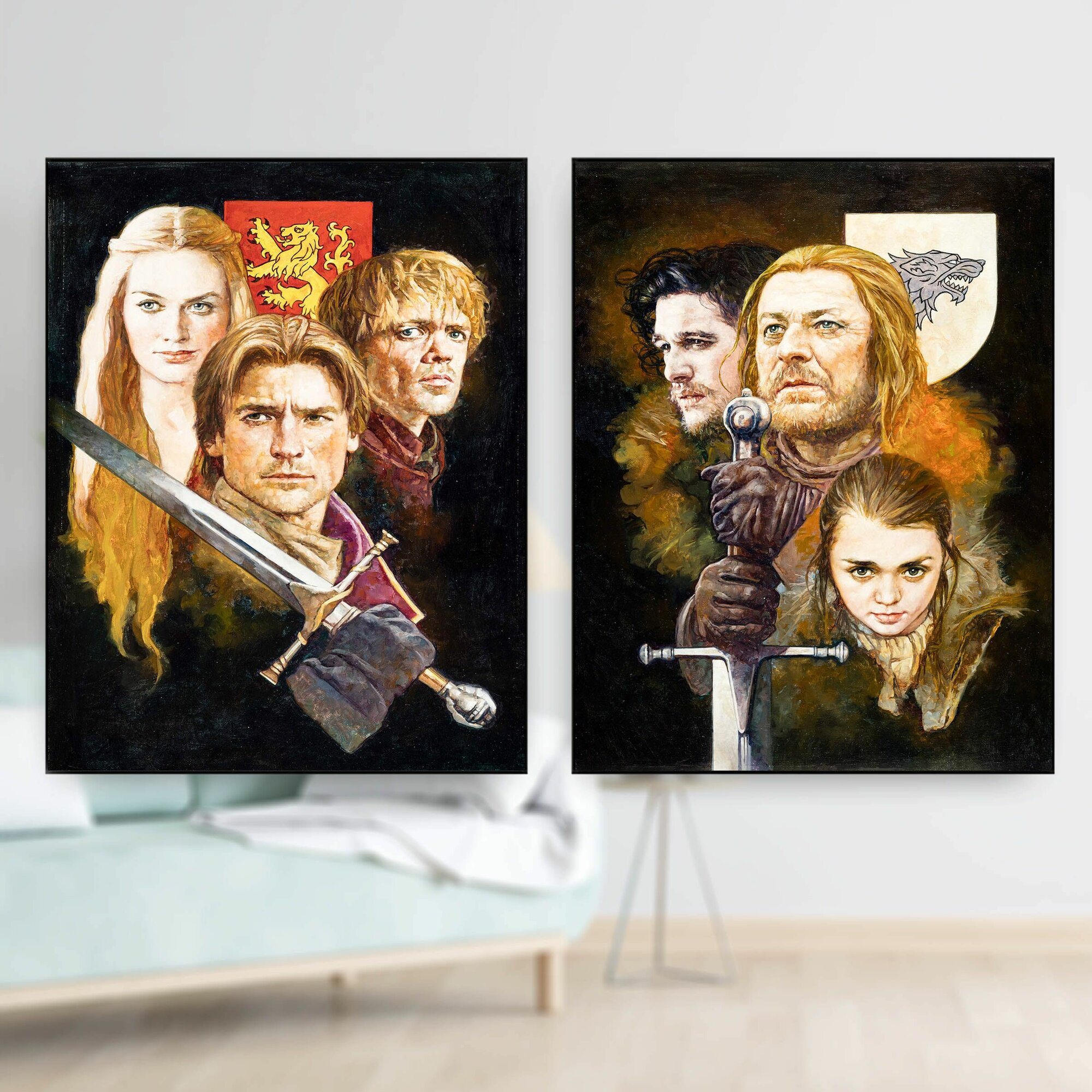 Набор постеров Игра Престолов: Дом Ланнистеров и Дом Старков (2шт, А3 без рамы)