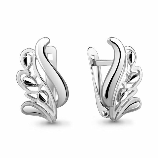 Серьги, серебро, 925 проба, родирование