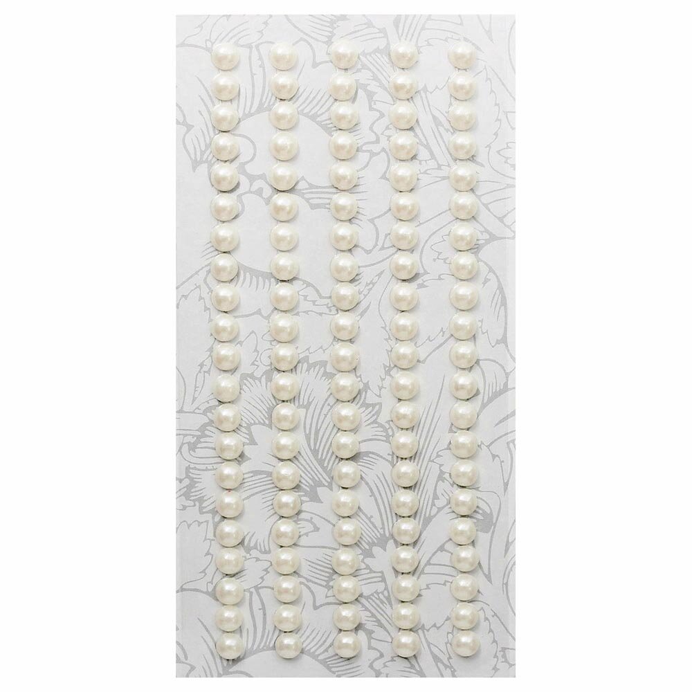 Декоративные стразы-наклейки 7704131-Z24 Жемчуг цвет молочный 5 мм, цена за 1 уп.