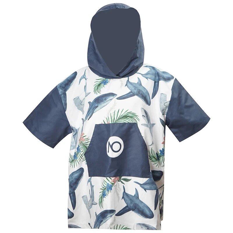 Пляжное Пончо Nu-June, детский банный халат с капюшоном, детское полотенце для плавания, быстросохнущее банное полотенце из микрофибры, сменный халат для серфинга и плавания