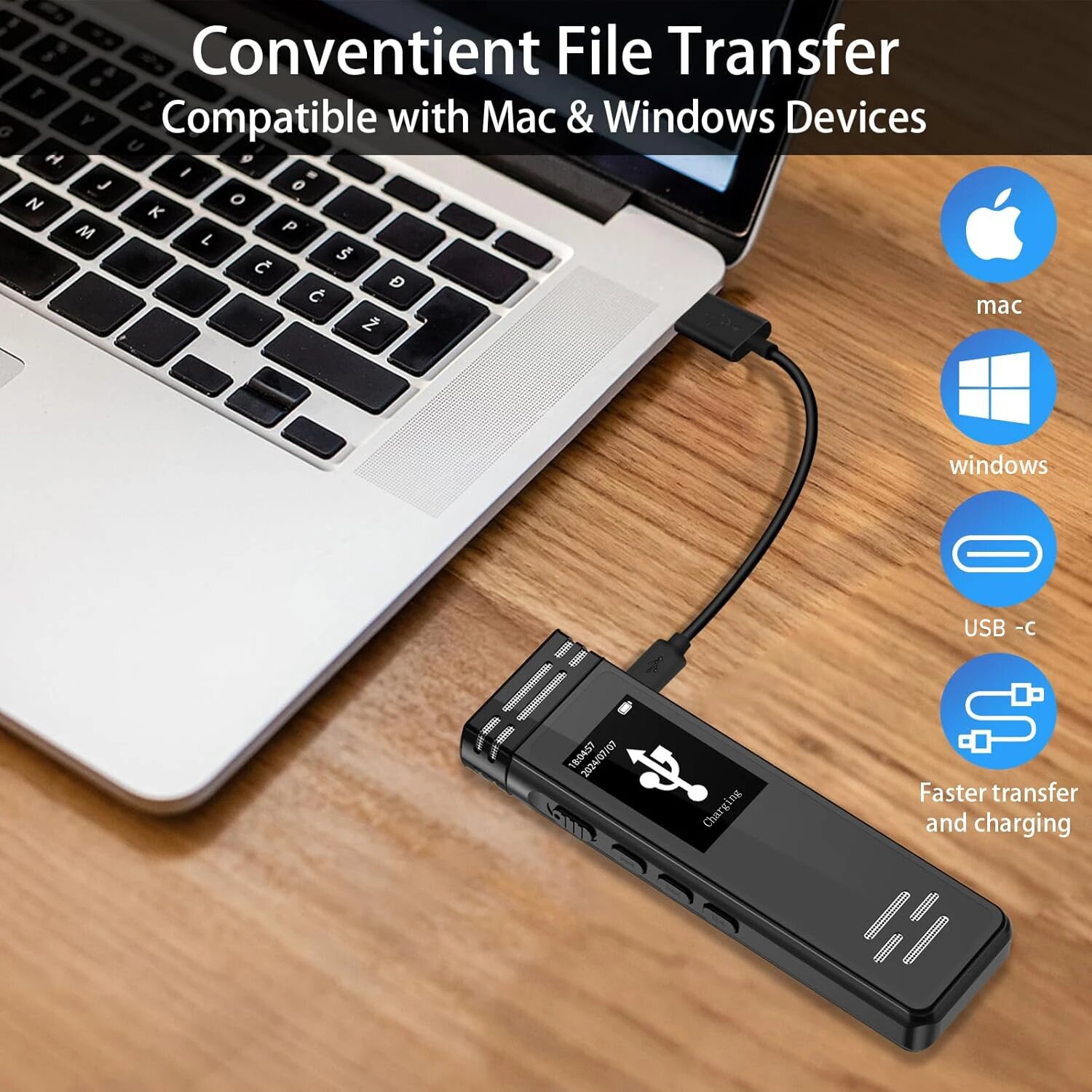Savetek Диктофон USB-C 32 ГБ — фото 1