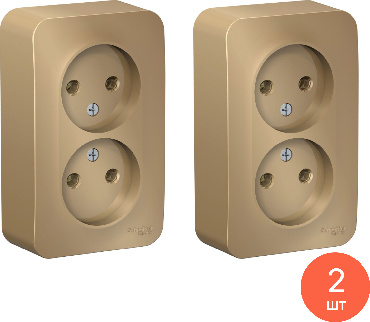 Розетка силовая штепсельная Systeme Electric / Систем Электрик Blanca изолирующая пластина, 16А 250В IP20, титан, BLNRA000214 / электрооборудование (комплект из 2 шт)