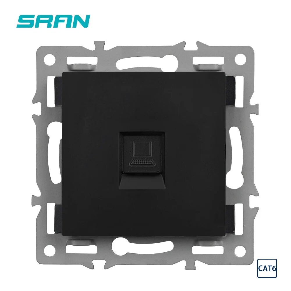 Розетка RJ45 Cat6 SRAN черная