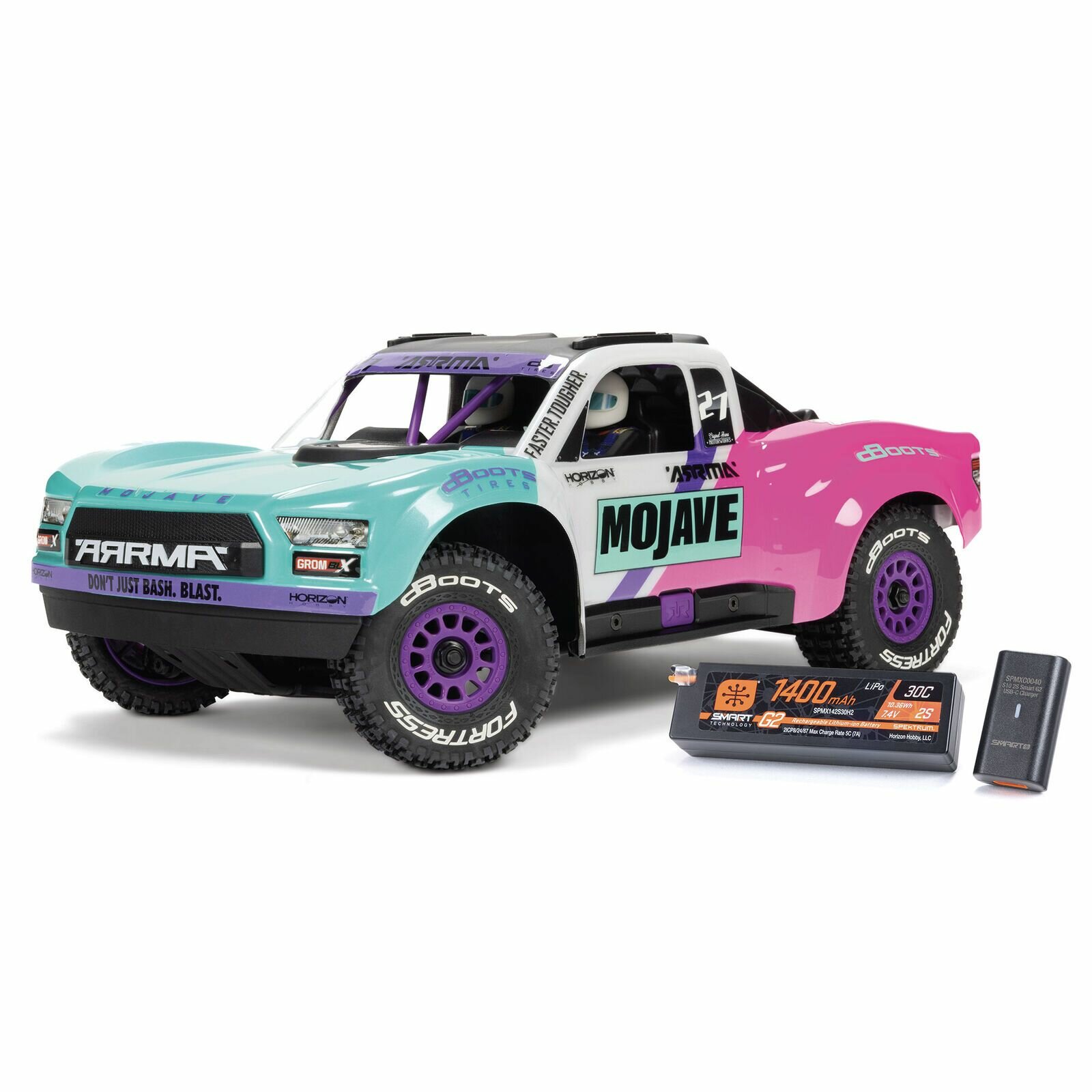 ARRMA 1/14 MOJAVE GROM 223S BLX бесколлекторный пустынный грузовик 4X4 компактного масштаба RTR с DSC (включая аккумулятор и зарядное устройство) #ARA2304S, радиоуправляемая модель высокой скорости