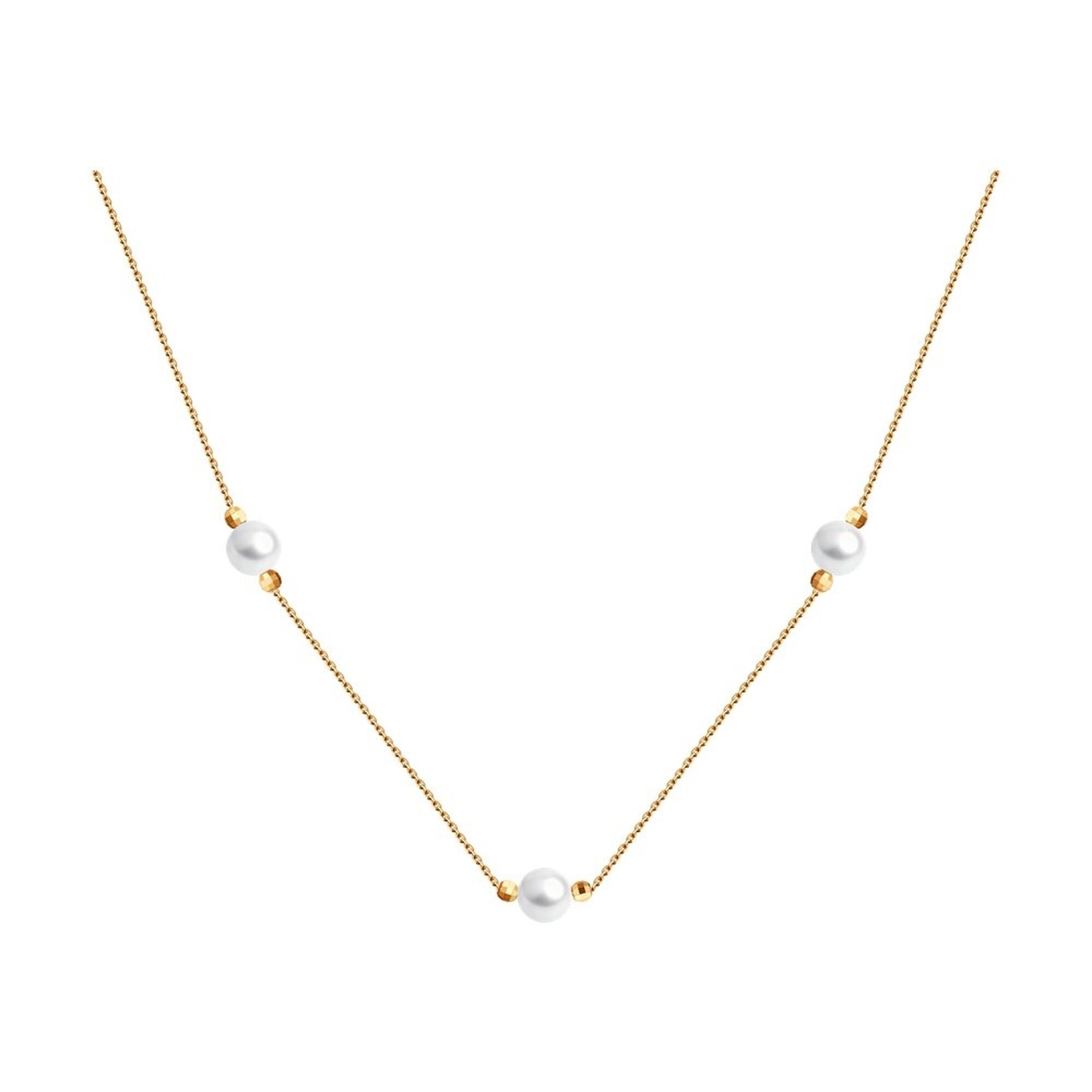 Колье, красное золото, 585 проба, жемчуг