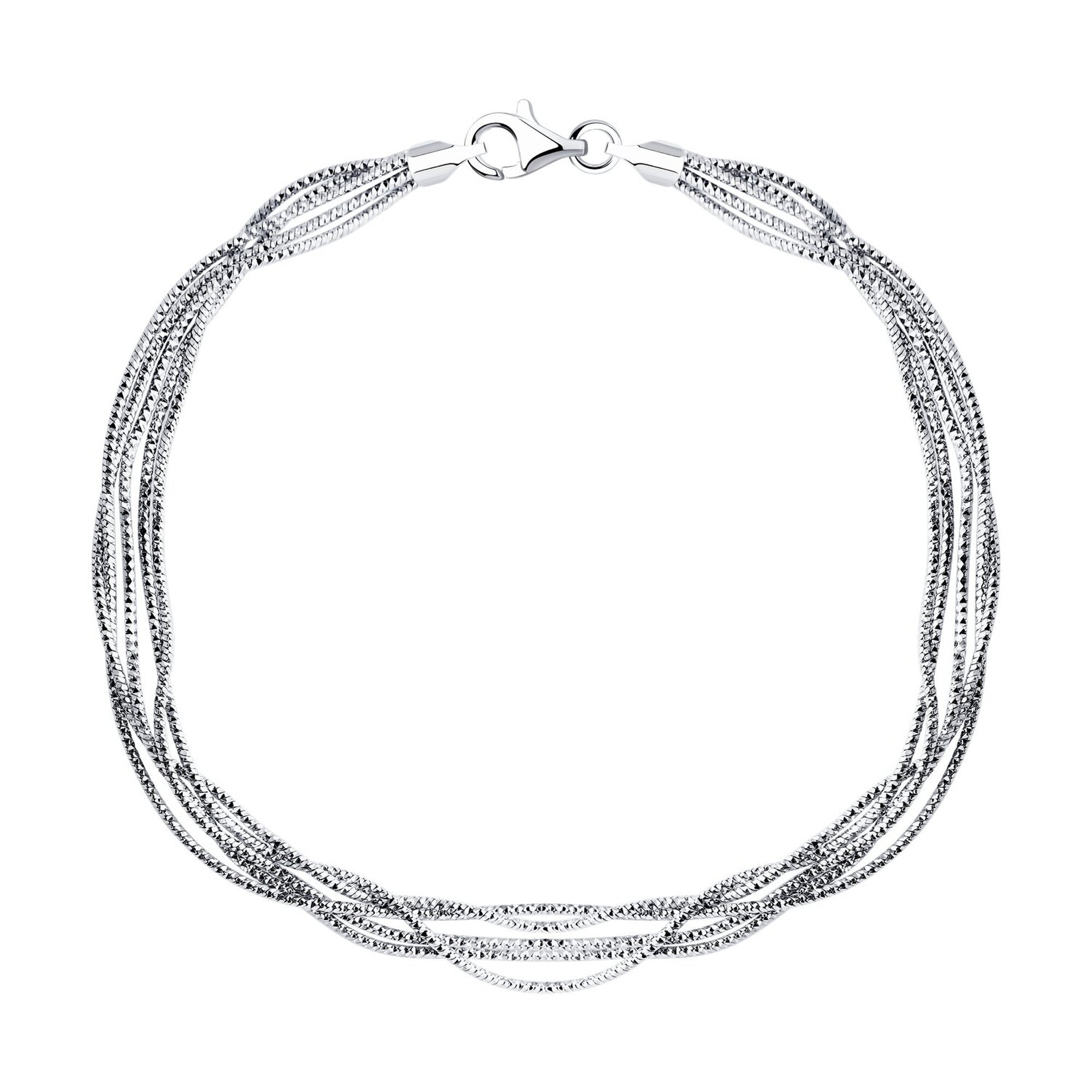 Браслет, серебро, 925 проба, родирование