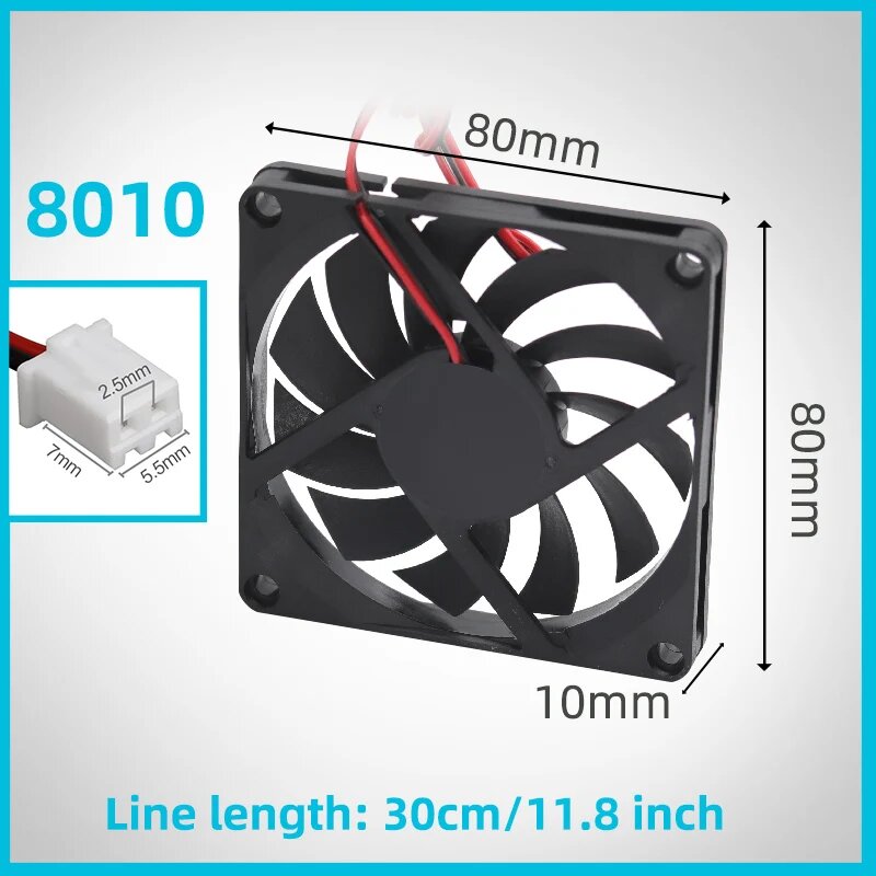 5Aplusreprap FNBL5015 Пластиковый вентилятор для 3D-принтера 12V, 8010