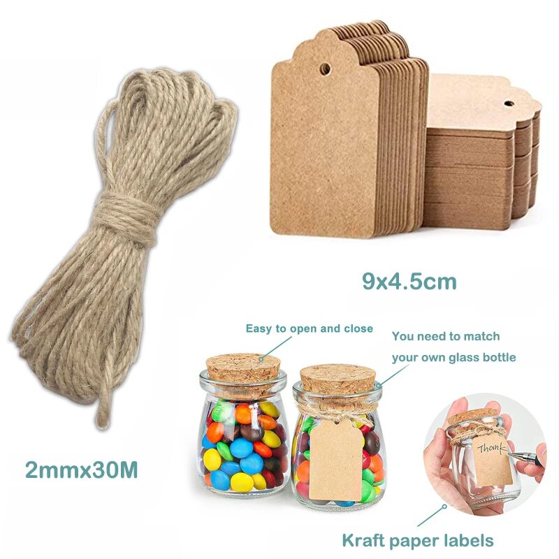 Деревянные пробки для бутылок 100 шт 2mm 9x4.5cm 1set