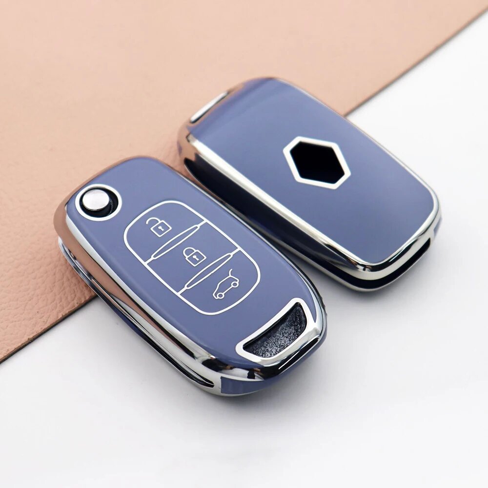 Чехол для автомобильного ключа из ТПУ для Renault TWingo 3 Duster Captur Logan Laguna Scenic для Dacia Logan 2021, чехол для ключа с дистанционным управлением Silver Line Grey